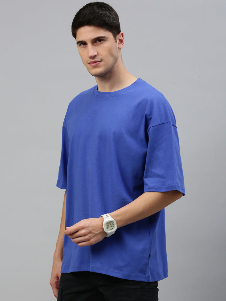 Royal Blue Round Neck Half Sleeve Oversize t-shirt – necked-store