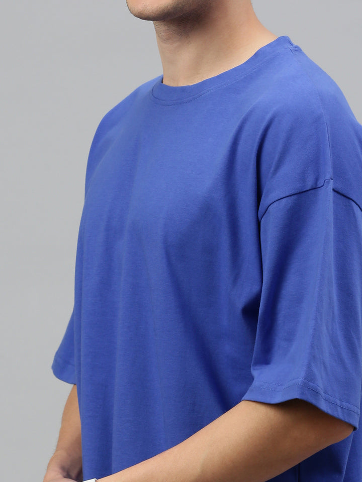 Royal Blue Round Neck Half Sleeve Oversize t-shirt – necked-store